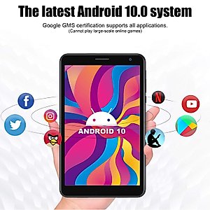 DUODUOGO Tablet with Keyboard, 2 in 1 Tablet Android 8 inch Quad Core 3GB RAM + 32GB ROM, 128GB Expandable, WiFi, HD IPS Display, Android 10, Dual Camera, 5000mAh, Bluetooth, GPS