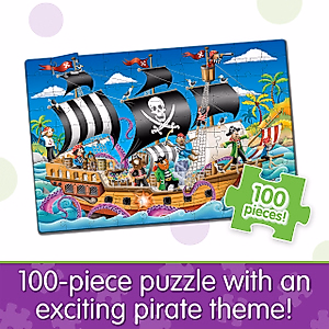 The Learning Journey Puzzle Doubles Glow In The Dark - Pirate Ship - 100 Piece Glow In The Dark Preschool Puzzle (3' X 2') - Educational Gifts for Boys & Girls Ages 3 & Up, Multi (113851)