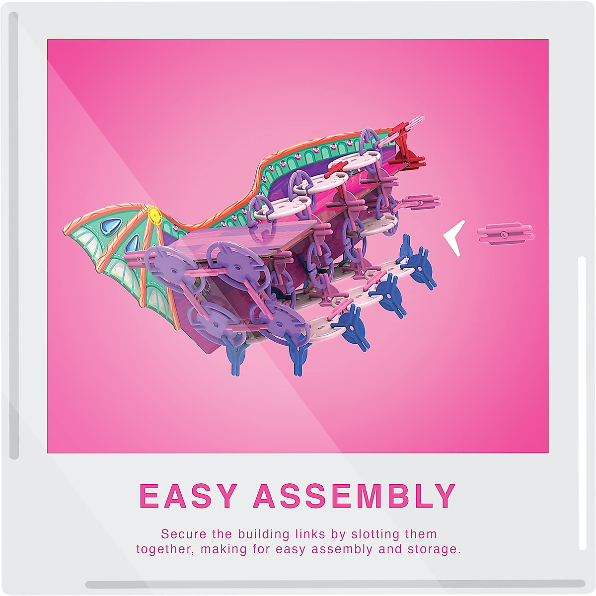 PINXIES Marvelous Mermaid Ship | Build-Your-Own Magical Boat Play Set, Kids 3D Puzzle Toy - STEM Girl Toys Ages 6-7 and Up