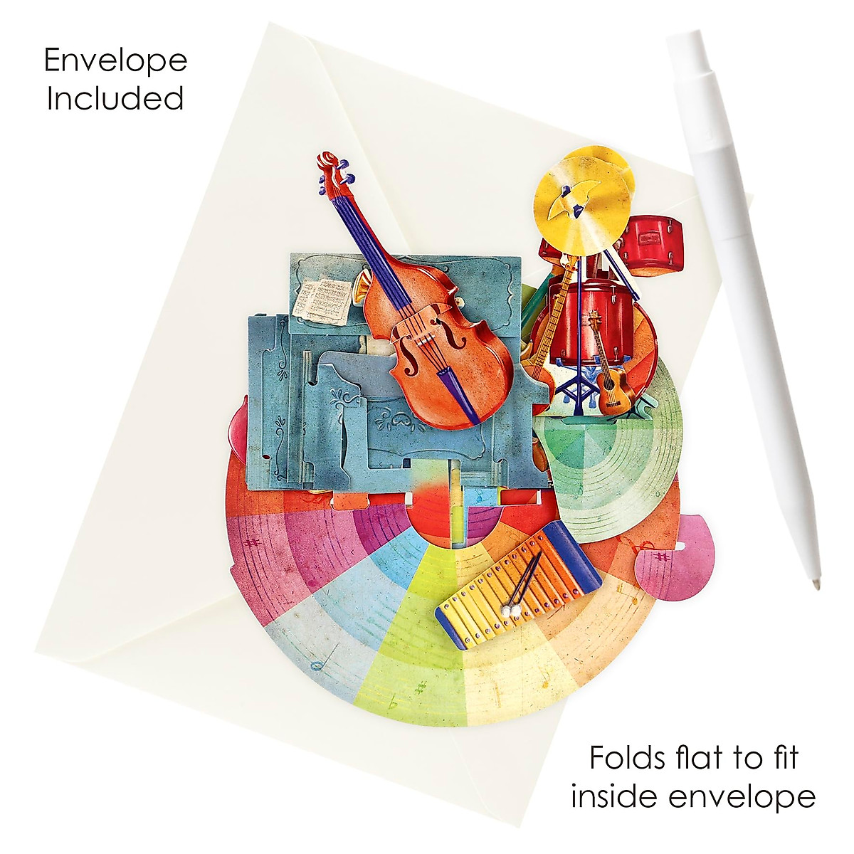 SANTORO Pirouette, 3D Pop Up Greeting Card - Music - For Her, Him, Birthday, Graduation, Thank You | Gift For Music Lovers, Musicians, Teacher