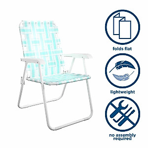 Novogratz Poolside Gossip, Priscilla Folding Chairs, 2-Pack, Aqua Haze