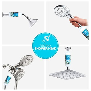 LIFLASH Vitamin C Shower Filter for Hard Water, Aromatherapy Softener Purifier, Help with Softer Skin and Hair Enhancement, for Universal Output Showerhead, Easy Installation (MORNING IN BALI)