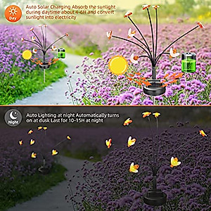 BLYANX Solar Garden Pathway Lights, Swaying Solar Outdoor Lights Waterproof Garden Decor Solar Christmas Lights for Patio Backyard Lights(4 Pcs Bee)