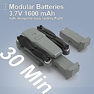 Brushless Motor Drones with 2 Cameras 40KM/h MAX Wind Resistance Class 4 for Adults 5GHz WIFI FPV Drone with HD Camera RC Quadcopter for Beginners 2 Batteries 30 Minutes idea16 UAV