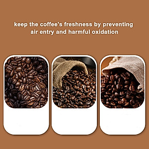 Stainless Steel Coffee Canister with Scoop, Vacuum Coffee Bean Storage Container for Ground Coffee, Whole Beans (1.5L)