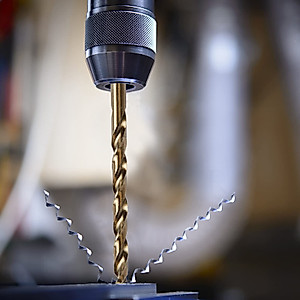 Cobalt Drill Bits for Metal and Steel - 13 Piece Set in SAE Sizes (1/16" - 1/4") M35 Fully Grounded 5% Cobalt - Plastic Storage Case Included