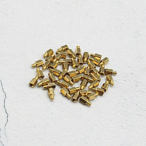 Create idea PC Case Motherboard Screws Kit, M3x6x4mm Brass Standoffs M3x5mm Screws with Screwdriver for Hard Drive Computer Case Motherboard