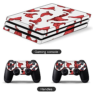 Red Hens and Cock Sticker for P-S4 Controller Full Protective Skin Cover Design Wrap Decal Sticker Compatible with P-S4 Print