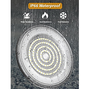 UFO LED High Bay Light,150W 4Pack 22500LM,Shop Lights,IP66 Waterproof Lights for Workshop, Warehouse, Barn,Garage, Factory, Gym, Industrial Lighting, Commercial Lights,6500K Daylight,with US Plug