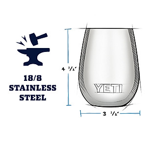 YETI Rambler 10 oz Wine Tumbler, Vacuum Insulated, Stainless Steel with MagSlider Lid, Big Sky Blue