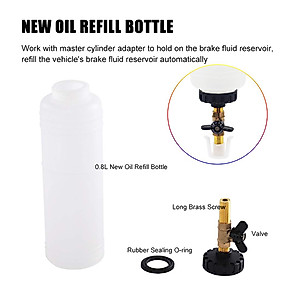 JIFETOR Pneumatic Vacuum Brake and Clutch Fluid Bleeder Tool Kit, Car Truck Motorcycle Brake Oil Change Set with Extractor and Refill Bottle, 4 Master Cylinder Adapters, 2 Air Quick Plugs