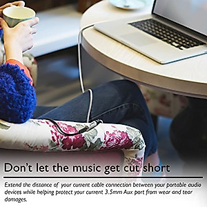 50ft 3.5mm Extension Cable, GearIT Pro Series Preminun Gold Plated 50 Feet 3.5mm Auxiliary Audio Stereo Extension Male to Female Cable, White