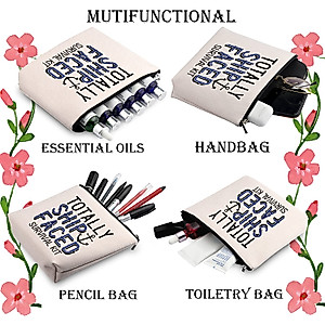 WCGXKO Cruise Trip Gift Cruise Bachelorette Party Favor Totally Ship Faced Zipper Makeup Bags Travel Toiletry Bag Accessories (Totally Ship Faced)