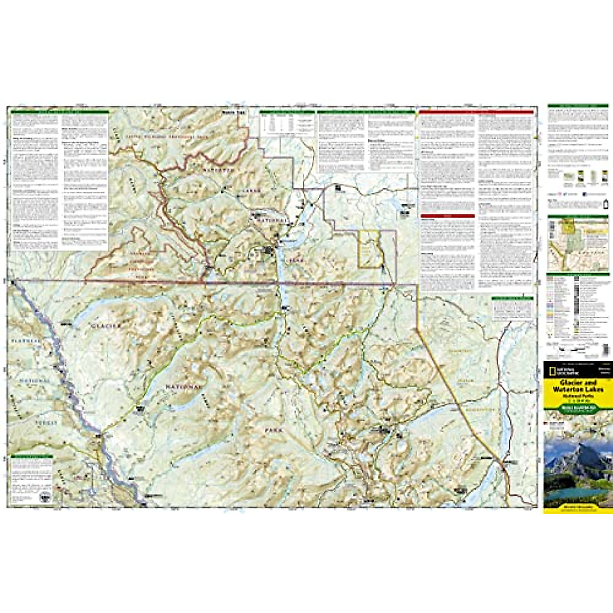 Glacier and Waterton Lakes National Parks Map (National Geographic Trails Illustrated Map, 215)