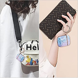 OLEBAND Airpod Case Cover with Keychain and Cute Skin,Hard and Shockproof iPods Case Cover for Women and Girls,Accessory Sets Air pod 2 and 1(Watercolor Marble)