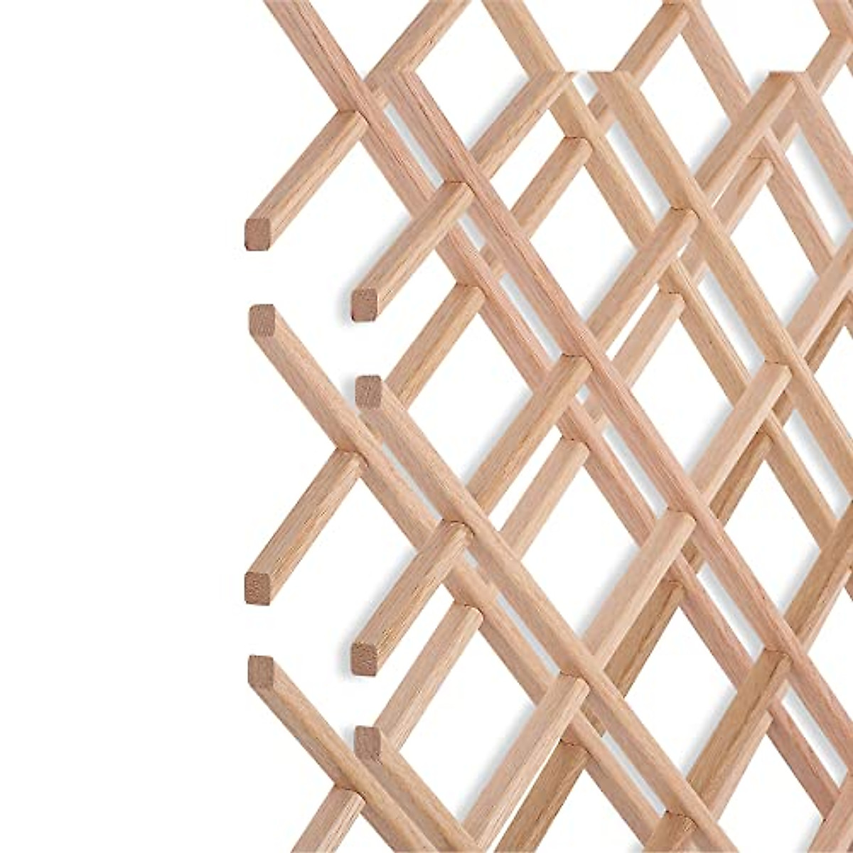 14-Bottle Trimmable Wine Rack Lattice Panel Inserts in Unfinished Solid North American Red Oak