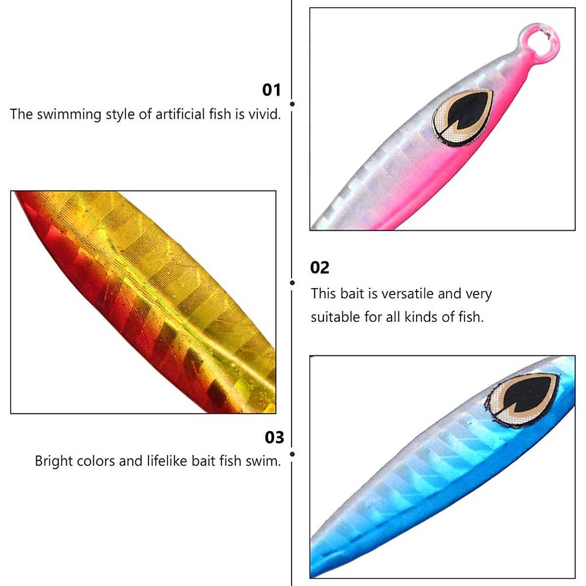 BESPORTBLE 12 pcs Metal Bait Hard Fish baits Hard Lures kit Hard Fishing Lures Fishing Kits Swim Fishing Fish Hook Bait Iron Lures swimbait Saltwater Lures Fishing Tools Iron Plate Fake Bait