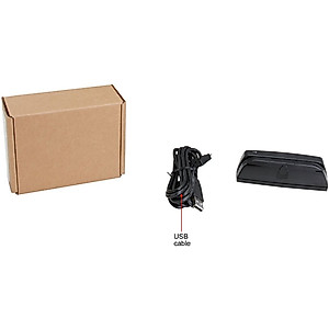 MagTek 21073062 Dynamag Magnesafe Triple Track Magnetic Stripe Swipe Reader with 6' USB Interface Cable, 5V, Black