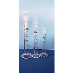 Lab Glass Cylinder with Stopper 5ml 10ml 25ml Graduated A Set Of 3 New