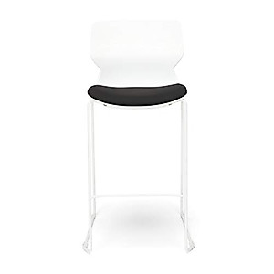 HON Basyx Contempo Guest Stool, 2 Pack, White/Black