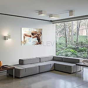 KOLEV Nude Sexy Couple Art Poster Female Yoga Wall Art Aesthetic Poster Gift Canvas Poster Wall Art Decor Print Picture Paintings for Living Room Bedroom Decoration Frame-style 20x16inch(50x40cm)