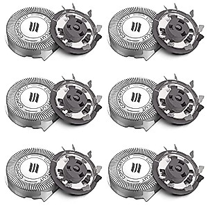 Centtechi Replacement Shaver Heads for Philips Aquatouch, 6Pcs Shaver Replacement Heads for Men Compatible with Series 1000, 2000, 3000, 5000, 6000 and Model AT8xx/AT7xx/PT8xx/PT7xx with Pointed Blade