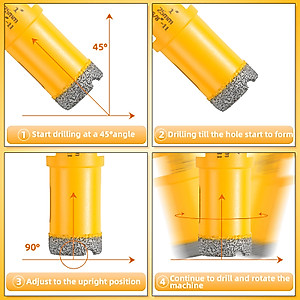 HASFER 13Pcs Diamond Core Drill Bits Set,Vacuum Brazed Hole Saw Kit 5/8"-11 Thread for Marble Ceramic Porcelain Tile Tools Kit
