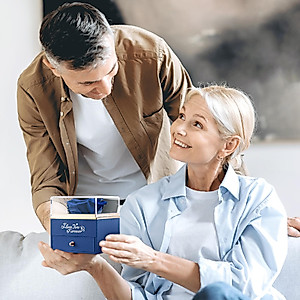 NEWNOVE Preserved Blue Real Rose with Butterfly Necklace, Gifts for Women, Wife, Mom and Girlfriend on Christmas, Anniversary Birthday Flower Gifts for Women