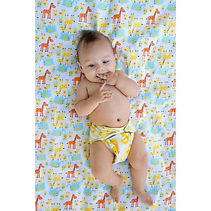 KaWaii Baby Waterproof Change Mat, Reusable, Changing Pad for Bed, Travel, Bed and Stroller Sheet, Mattress Protector, Zoo, 19.5 x 27.5" Newborn to 12 Months