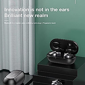 Ear-Clip Bone Conduction Headphones Bluetooth 5.3, Painless Wireless Open Ear Clip on Headphone,Waterproof Mini Sport Running Earring Earphone, Noise Cancelling/HiFi Quality/Long Battery Life