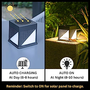 XYRIS 4x4 Solar Post Cap Lights, Solar Lights Pathway Solar Garden Lights Outdoor Waterproof, Fence Post Solar Lights, Solar Landscape Lights for Yard, Patio, Stair, Path, Driveway (Warm White)