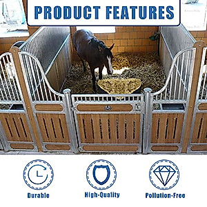 Glarks 2Pcs Large Capacity Horse Corner Hay Feeder and Horse Hay Net Set, 34.3" x 23.6" x 19.7" Black Deep Corner Hay Bag with 36" Ultra Slow Feed Hay Net for Trailer and Stall, Simulates Grazing