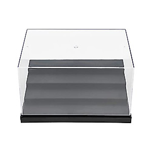 7Penn Acrylic Display Case for Figures - 4 Step Clear Display Box and Lid for Minifigure Crystal Ring Collections