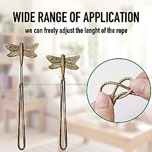 Vineland Retro Brown Dragonfly Magnetic Curtain Tie Back, 2 Pack Decorative Resin Animal Boho Holder for Curtains Drape, Rustic Home Decoration