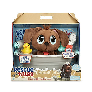 Little Tikes Rescue Tales Scrub 'n Groom Bathtub Playset w/Chocolate Lab Plush Pet Toy, Multicolor