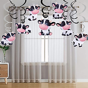 15Pcs Cow Birthday Party Decoration Cow Hanging Swirls for Farm Animal Theme Birthday Party Supplies
