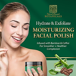 Natural Elements Botanicals Moisturizing Facial Polish, Gentle Face Scrub, 2-in-1 Facial Scrub, Hydrating & Exfoliating Face Scrub, Facial Exfoliator w/Bamboo & Coffee, 2 oz