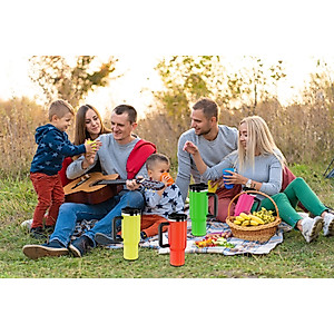 YOUEXPERT 30oz Tumbler with Handle, 30 oz Tumbler with Handle and Straw, Stainless Steel Vacuum Insulated Tumbler for Water, Iced Tea or Coffee-Neon Green