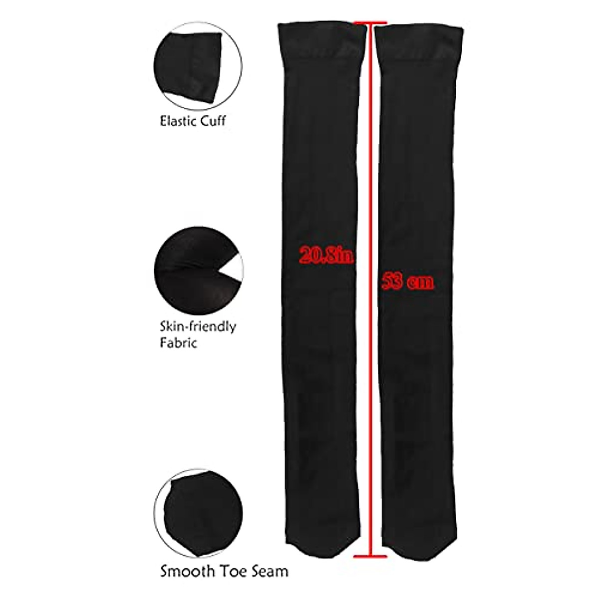 Lastclream Women Costume Thigh High Silk Stockings for Girls Over Knee Socks Cosplay Knee High Hosiery (Black)