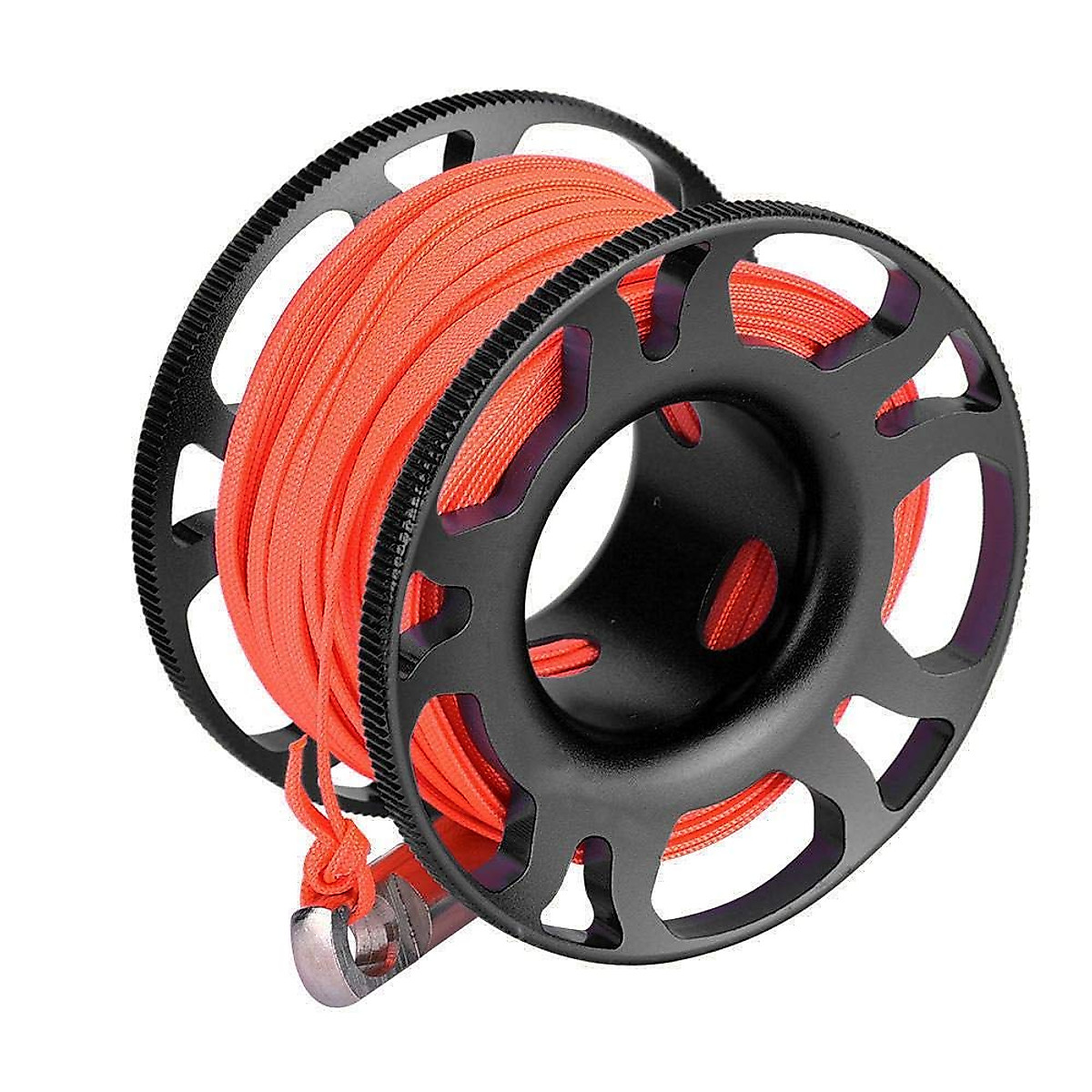 Vbestlife Scuba Diving Finger Spool Aviation Aluminum Finger Reel Clip Scuba Diving Tech Spool 15M/30M Line(Black)