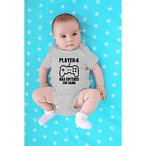 CBTwear Player 4 Has Entered The Game Baby Bodysuit - Boy Girl Cute Newborn Clothes Funny Infant Outfit (Newborn, Heather Grey)