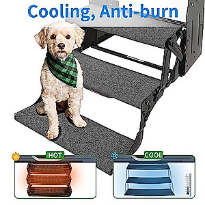 RV Step Covers 4 Pack - 22 inch Wide Camper Step Covers Fit 8-11 inch RV Stairs,RV Step Rugs with Install Hooks,Make Your RV Safe and Cleaner with RV Stair Covers,Grey