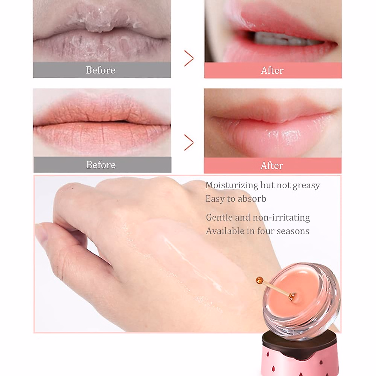 SWETIYOU Lip Plumper Lip Mask Set, Lip Plumper Gloss Lip Injection, Strawberry Propolis Moisturizing Lip Sleeping Mask, Hydrating & Prevention Dry and ed Lip Scrubs Exfoliator (Ginger and Strawberry)