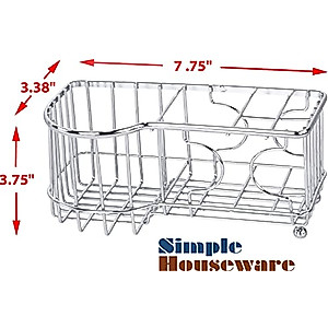 Simple Houseware Bathroom Hanging Shower Head Caddy Organizer + Multi-Functional 6 Slots Toothbrush Holder, Chrome