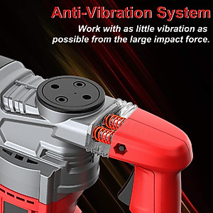 AOBEN SDS-MAX Demolition Jack Hammer Concrete Breaker, Demo Chipping Hammer, 1500W Electric Jackhammer, with Vibration Control and Safety Clutch, Includes Tool Case, Chisels