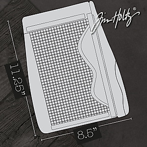 Tim Holtz Paper Cutter Deckle Edge Tool - Guillotine Paper Trimmer for Distressing Cardstock and Craft Paper - 8.5 Inch Cutting Length with Ruler and Grid Lines, White.