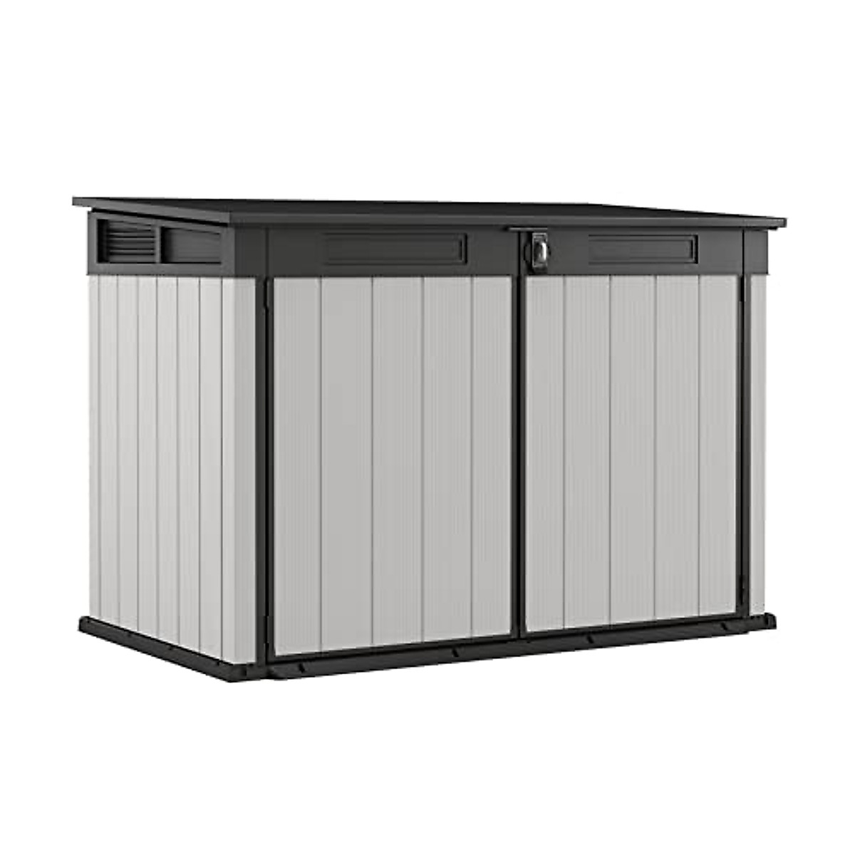 Keter Premier Jumbo 6.2 x 4.3 ft. Outdoor Resin Horizontal Storage Shed for Outdoor Yard and Garbage Bin Storage