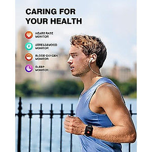 Smart Watch for Women Men with Bluetooth 5.0 Call SOS,14-Day Battery Life,1.83" Fitness Tracker Watch with [24H Heart Rate SpO2 Sleep Monitor],5ATM Watreproof Calculator Music Speaker for Android&iOS