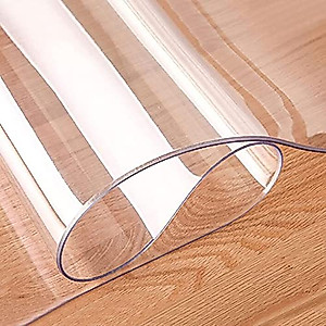 Clear PVC Desk Chair Mat,Transparent Floor Mats,Transparent PVC Floor Protection Pad,Table Cloth Protector,Non Slip,Wood/Tile Protection Mat for Office & Home,1.5mm Thick,140cm/160cm Wide,100-300cm l