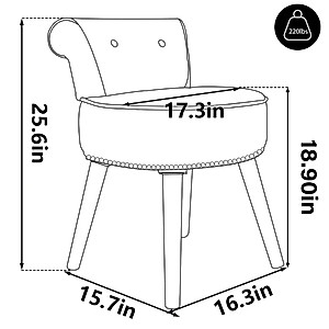 YYW HOME Vanity Stool with Back - Vanity Chair with Back Small Chair for Vanity Makeup Vanity Chair Velvet Vanity Stool Chair Tufted Accent Chairs Makeup Chair for Vanity for Women Girls and Kids